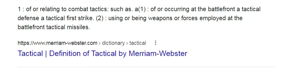 Tactical Definition: Let's talk about the T Word