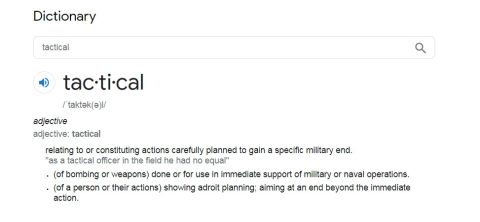 Tactical Definition: Let's talk about the T Word